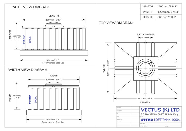 1,000 Ltr Rectangular Water Tank – Vectus Kenya Ltd