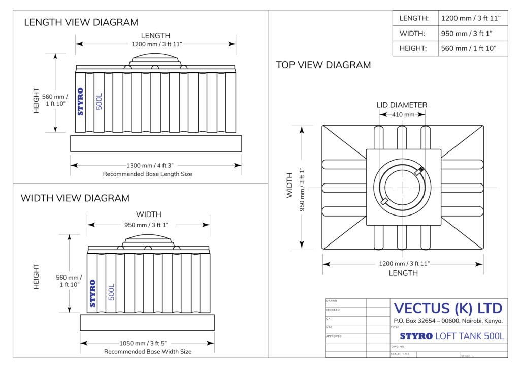 500 Ltr Rectangular Water Tank – Vectus Kenya Ltd
